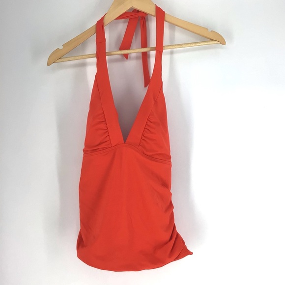 Athleta | Swim | Athleta Orange Shirred Halter Tankini Top Nwt | Poshmark